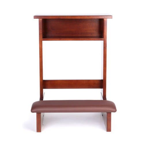 Reclinatorio de madera de nogal cuero sintético marrón | venta online ...