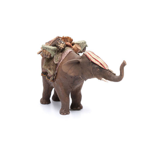 Elefante con carico 13 cm presepe Angela Tripi | vendita online su HOLYART