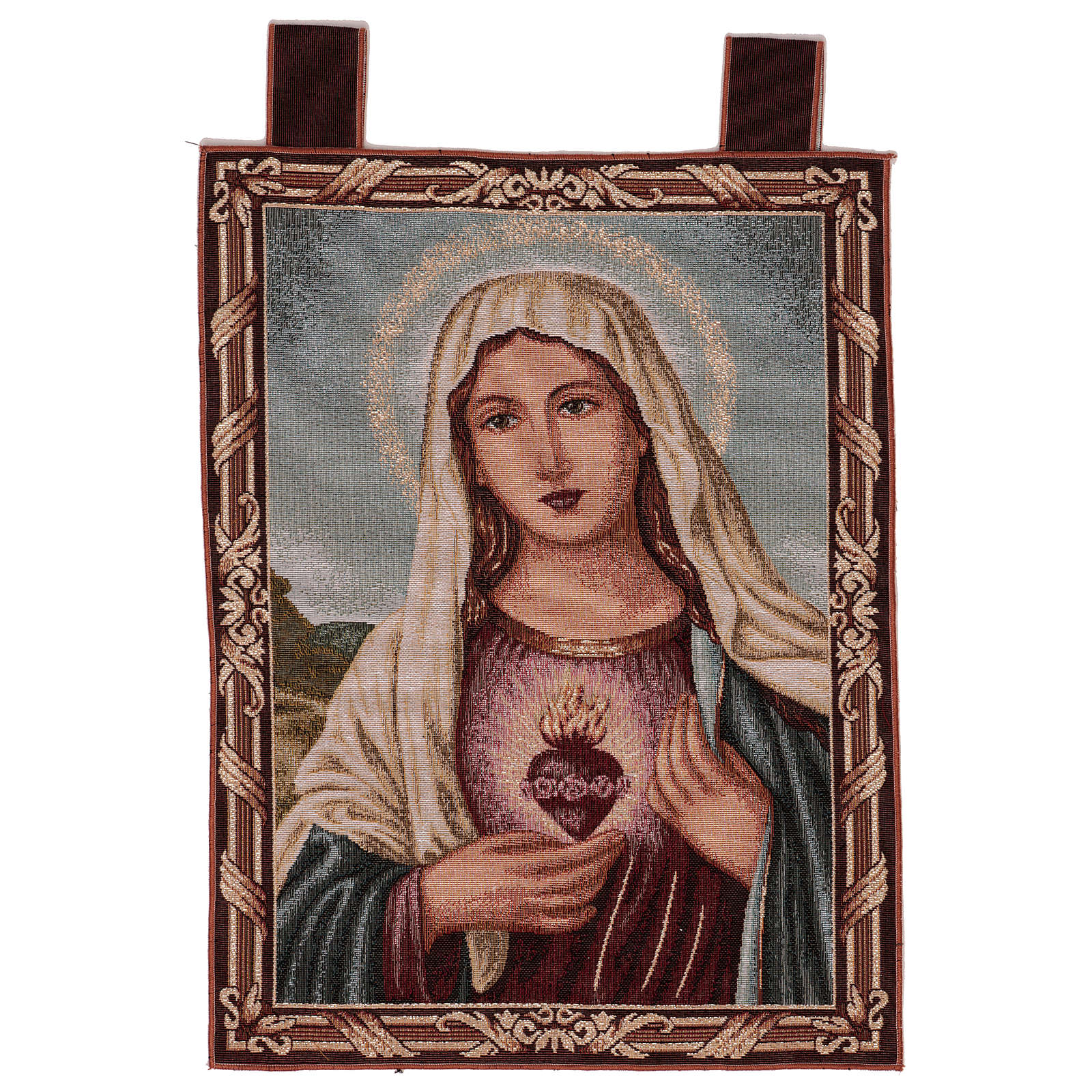 Holy Heart of Mary with landscape wall tapestry with loops | online ...