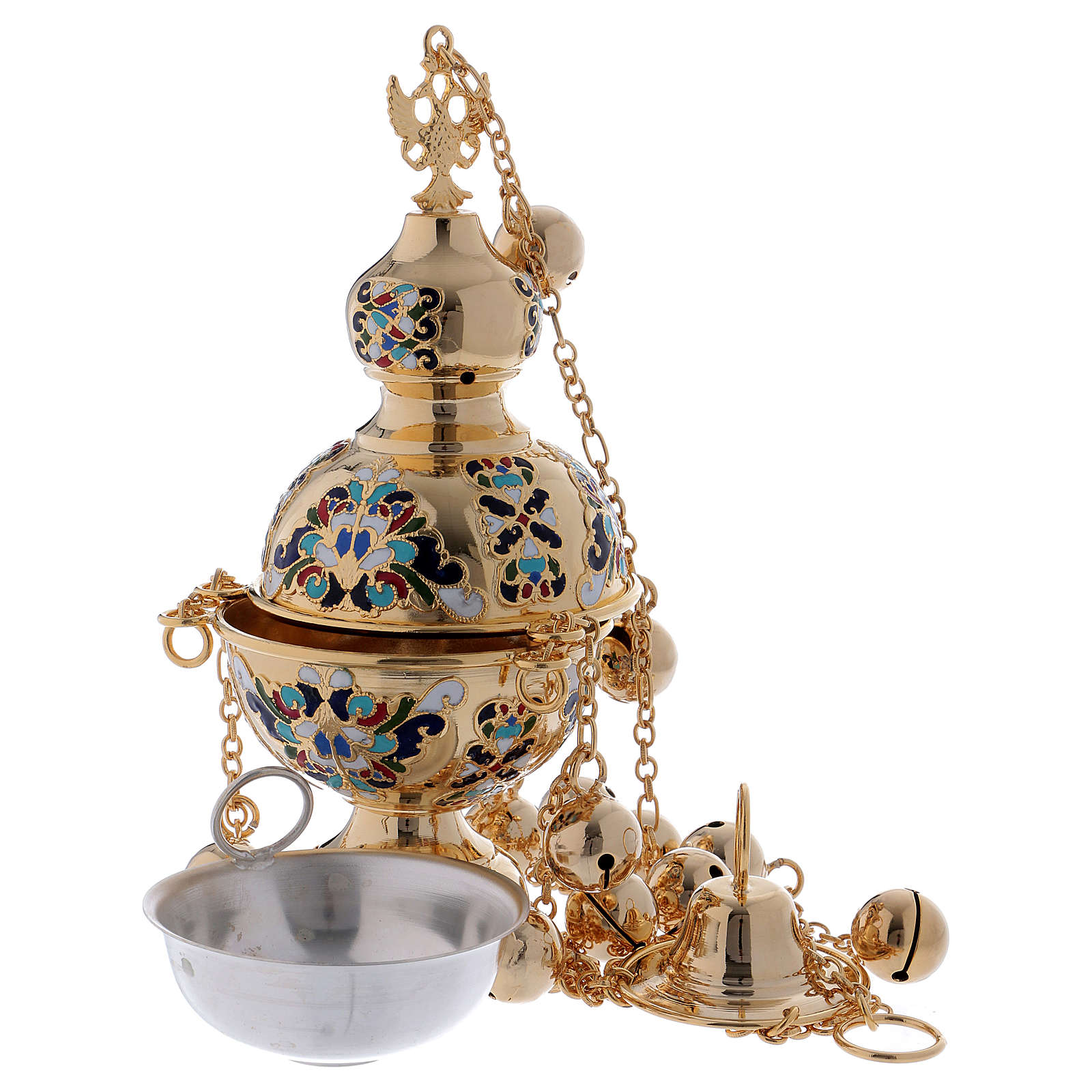 Orthodox style glazed golden thurible | online sales on HOLYART.com