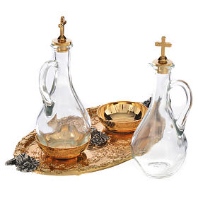 Tray with church cruets in cast brass | online sales on HOLYART.com