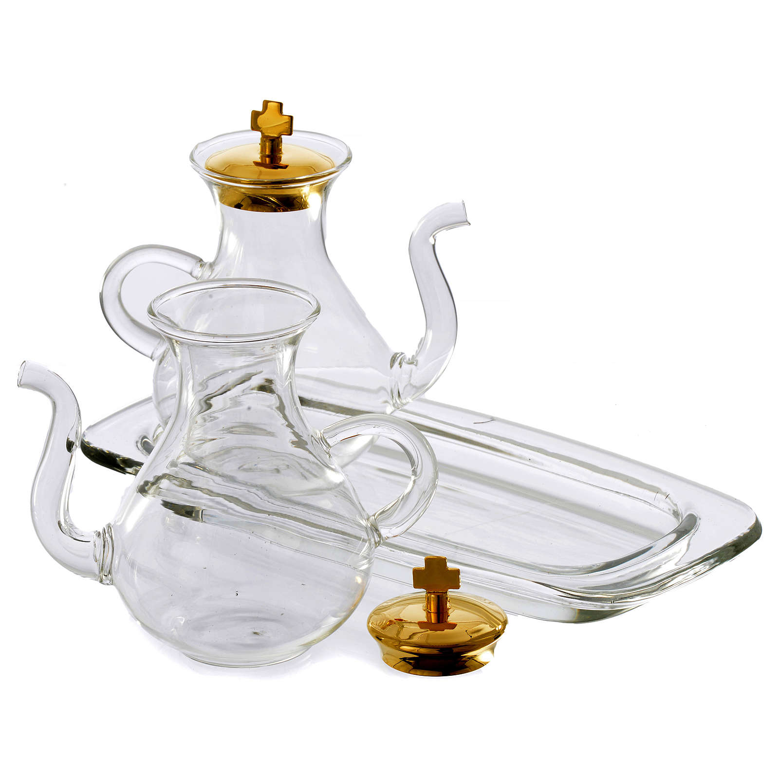 Glass cruets set and tray | online sales on HOLYART.co.uk