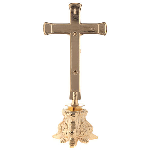 Altar cross with conical base, golden finish, h 9 in | online sales on ...