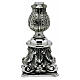 Silver-plated Baroque-style altar candlestick with acanthus leaves, 1.6 ...