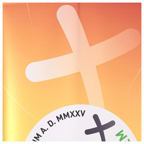 Jubilee banner roll up 100x200 cm with official logo orange background ...