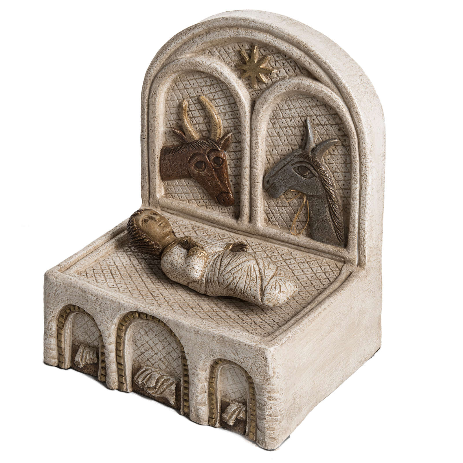 Big Autumn Nativity Scene Jesus and manger statue in stone, Beth ...