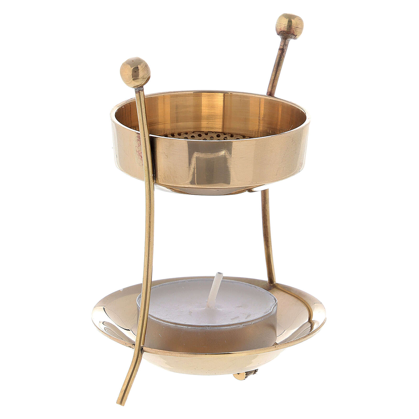 Pebetero con vela latón altura 9 cm | venta online en HOLYART