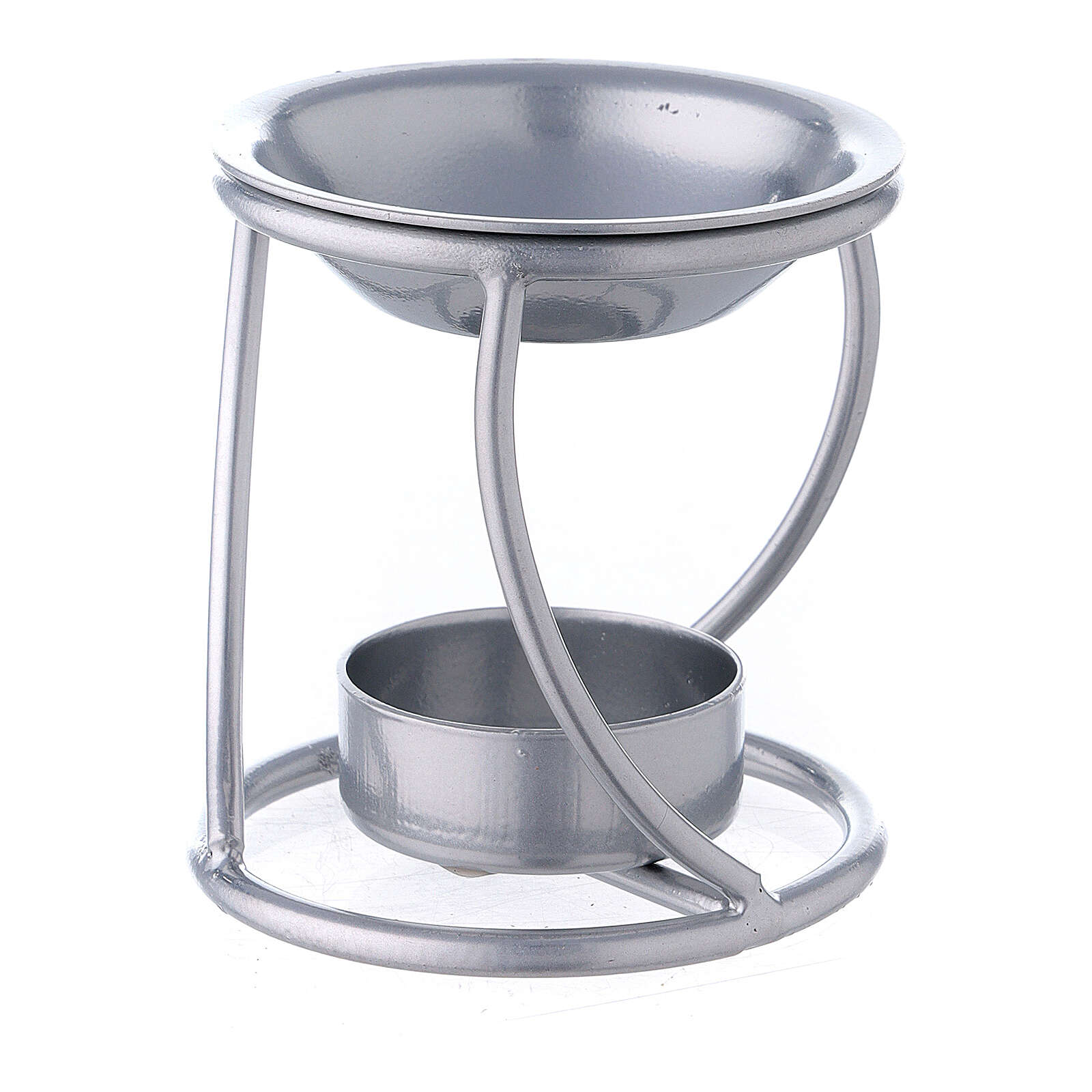Silver metal incense burner with curved support | online sales on ...
