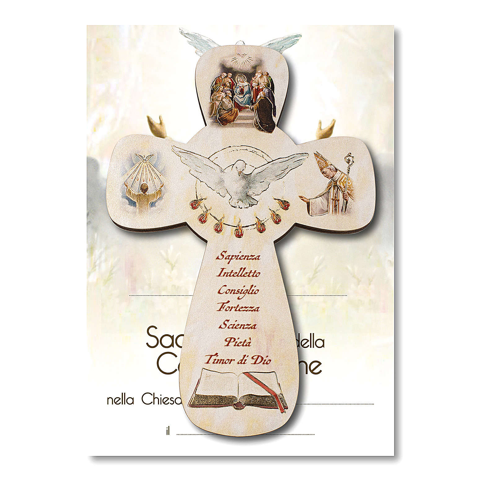 Confirmation Cross with parchment paper Holy Spirit and | online sales ...