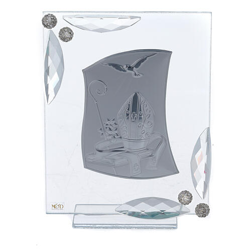 Bilaminate Confirmation picture and pastoral miter glass 15x10 cm ...