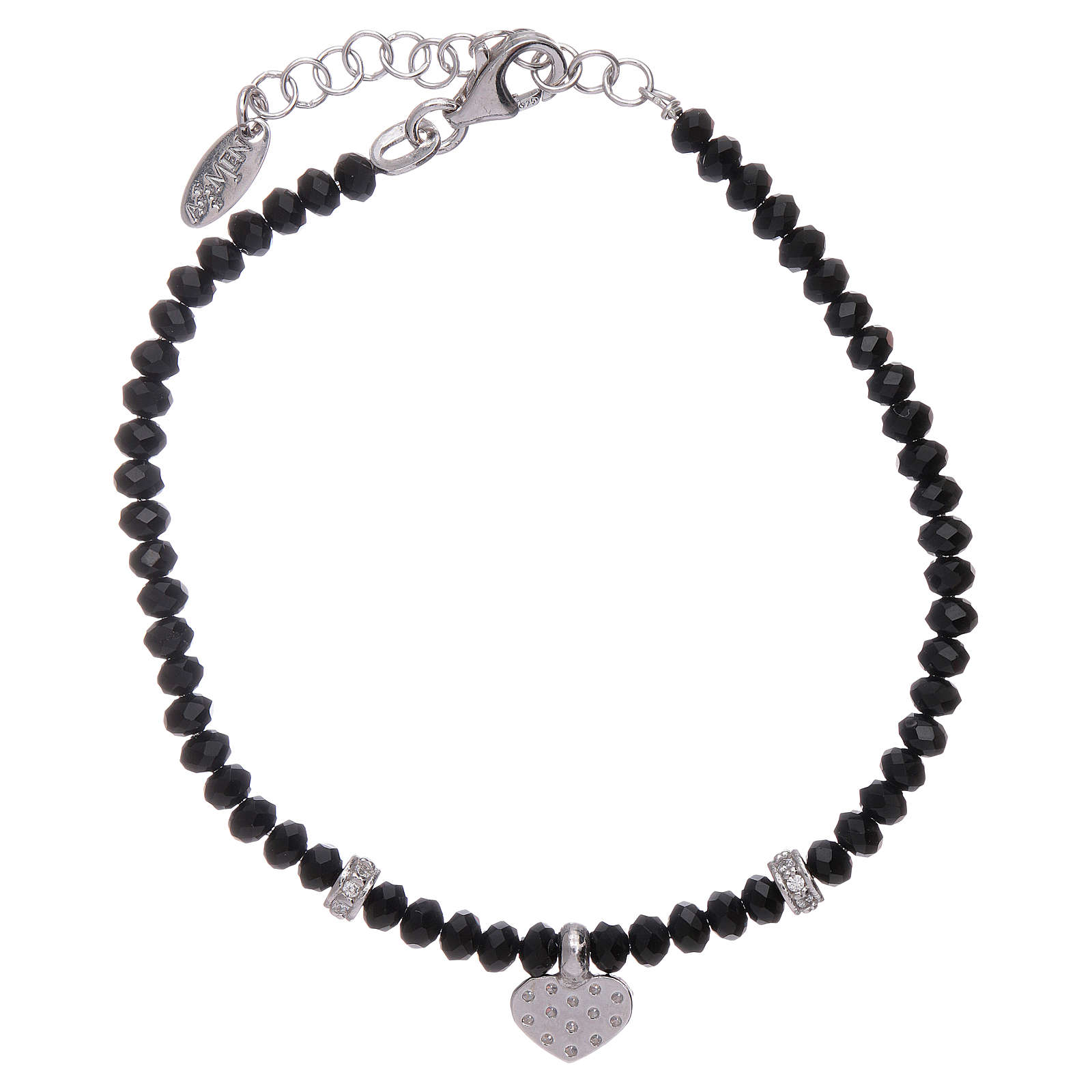 AMEN 925 sterling silver bracelet finished in rhodium with a | online ...