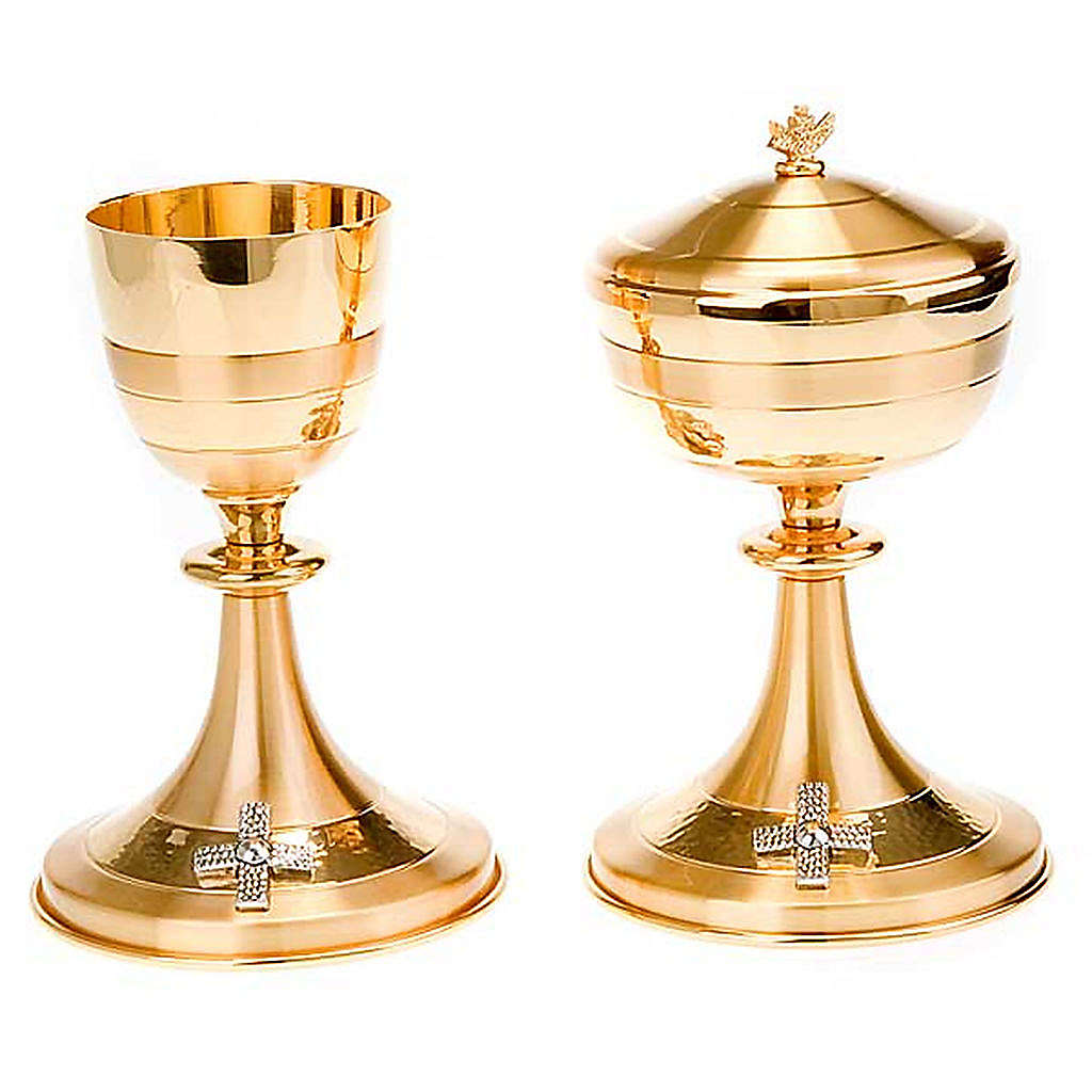 Golden Chalice and Ciborium hammered | online sales on HOLYART.co.uk
