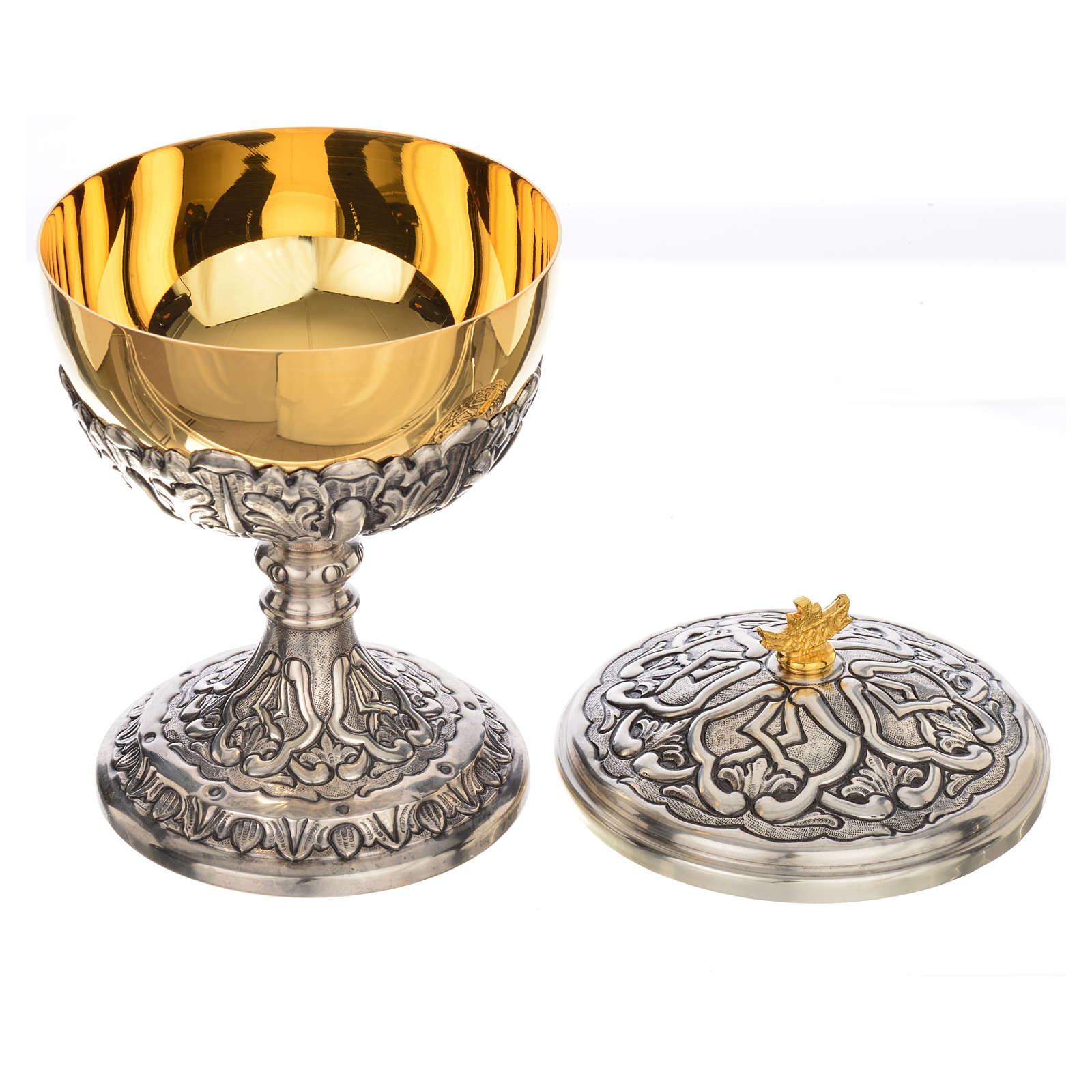Chiseled Ciborium silver brass | online sales on HOLYART.co.uk
