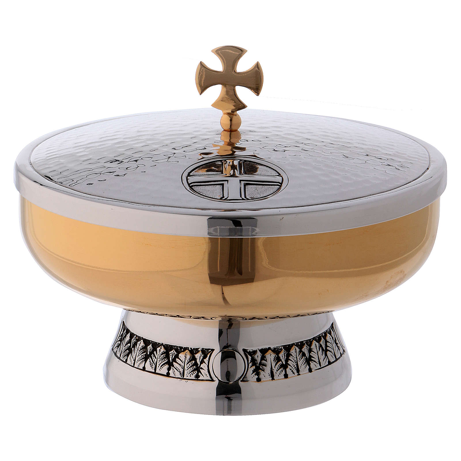 Bowl paten with leaves and Celtic cross | online sales on HOLYART.com