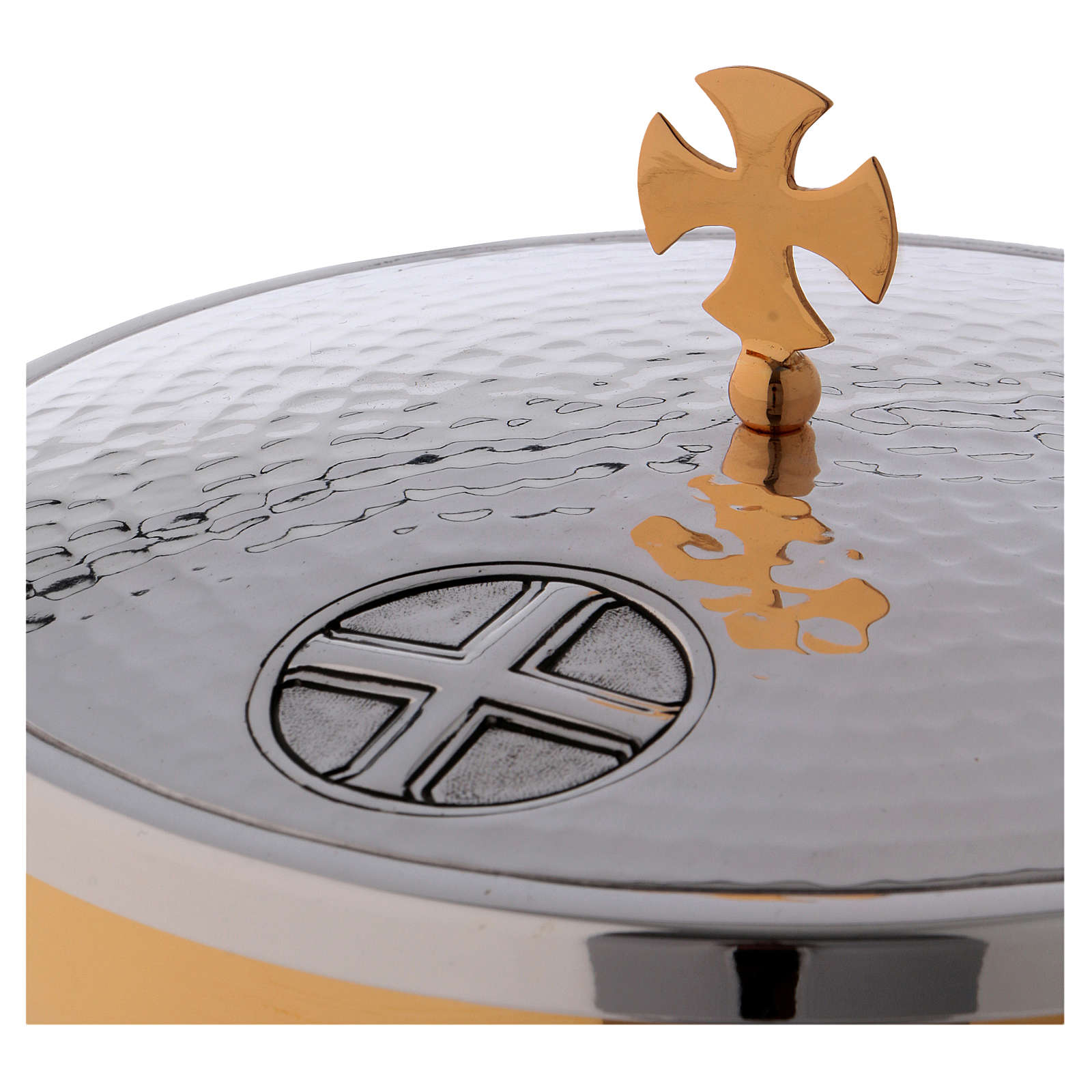 Bowl paten with leaves and Celtic cross | online sales on HOLYART.com