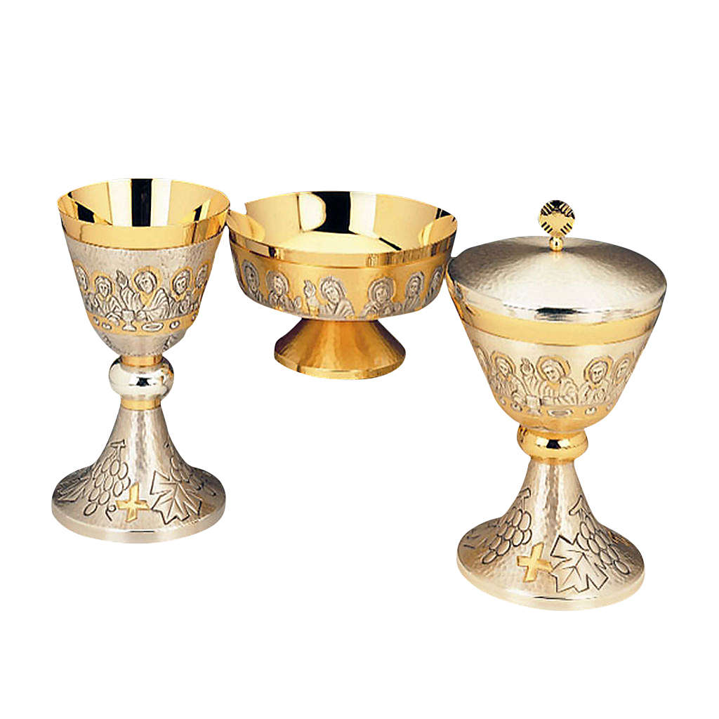 Chalice, ciborium and paten Last Supper | online sales on HOLYART.co.uk