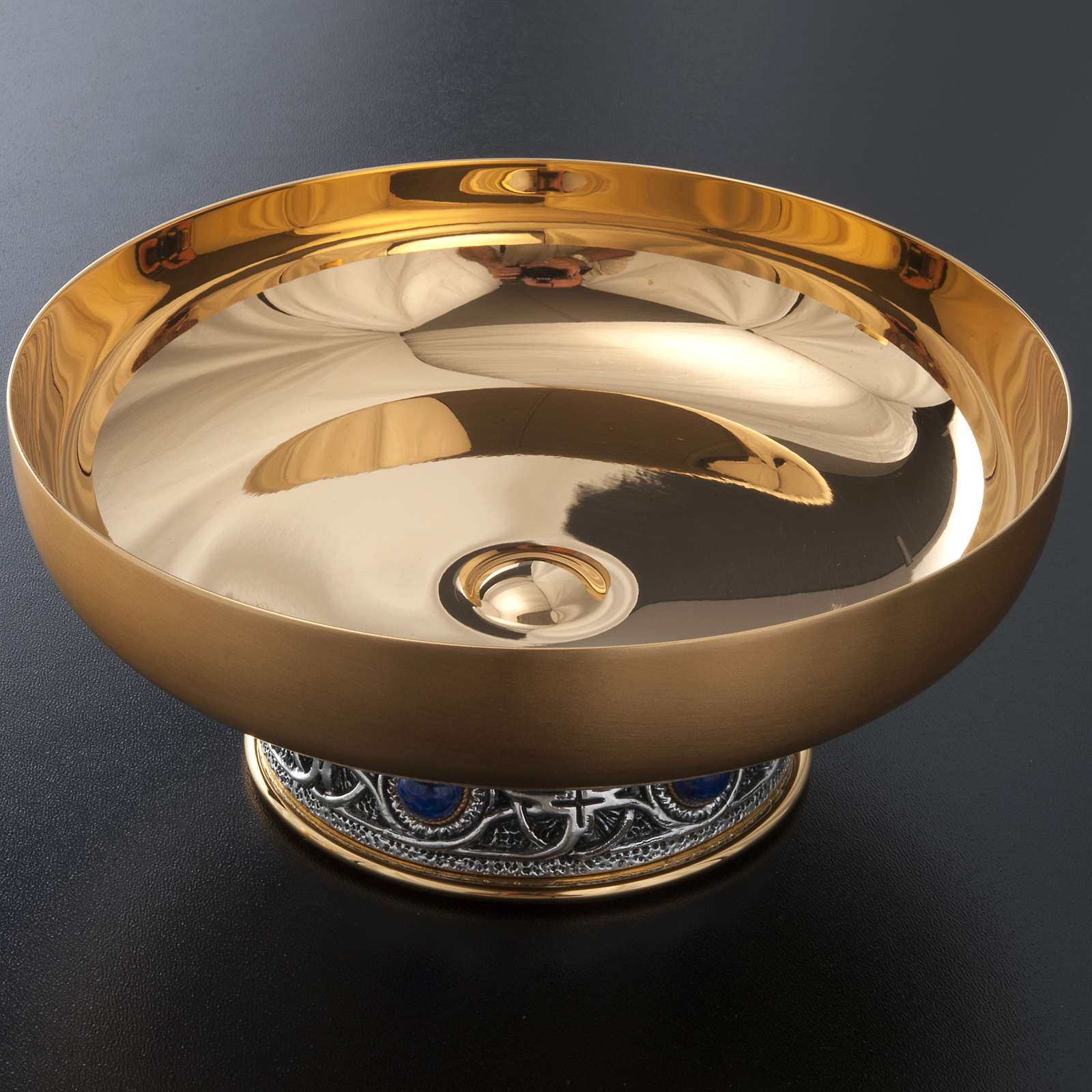 Chalice, ciborium and paten with Celtic cross and stone | online sales ...