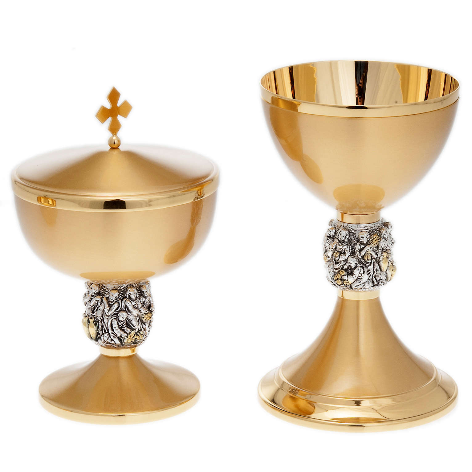 Calice ciboire patène laiton doré nÂœud argent Miracles | vente en ...