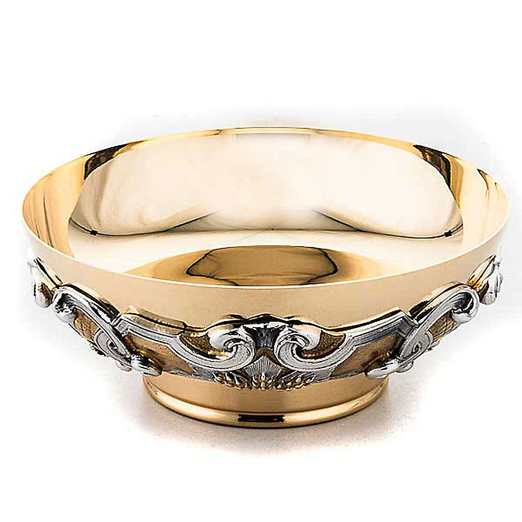 Patena de latón satinado decoraciones en plateado | venta online en HOLYART