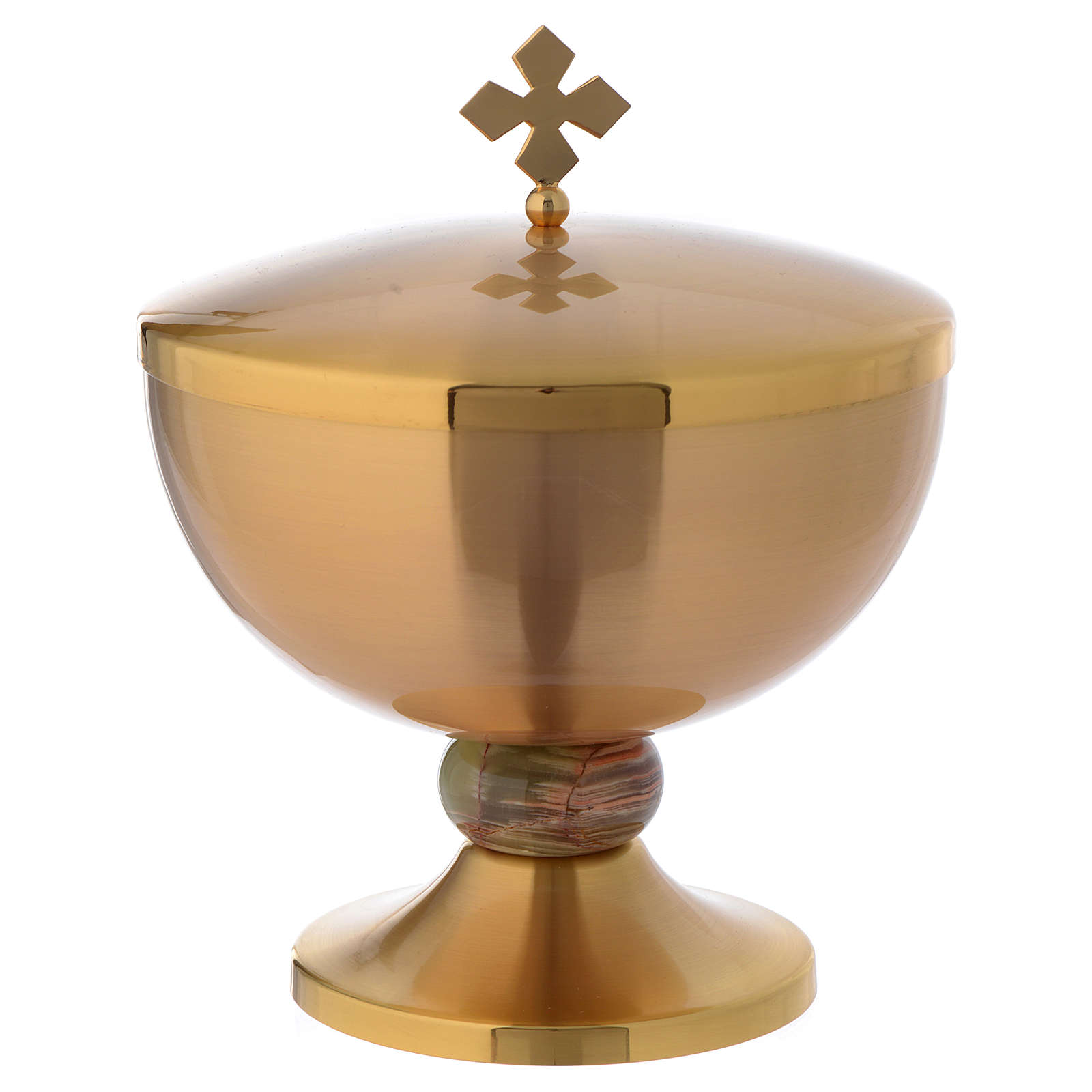 Ciborium with cross, golden brass with opaque finish | online sales on ...
