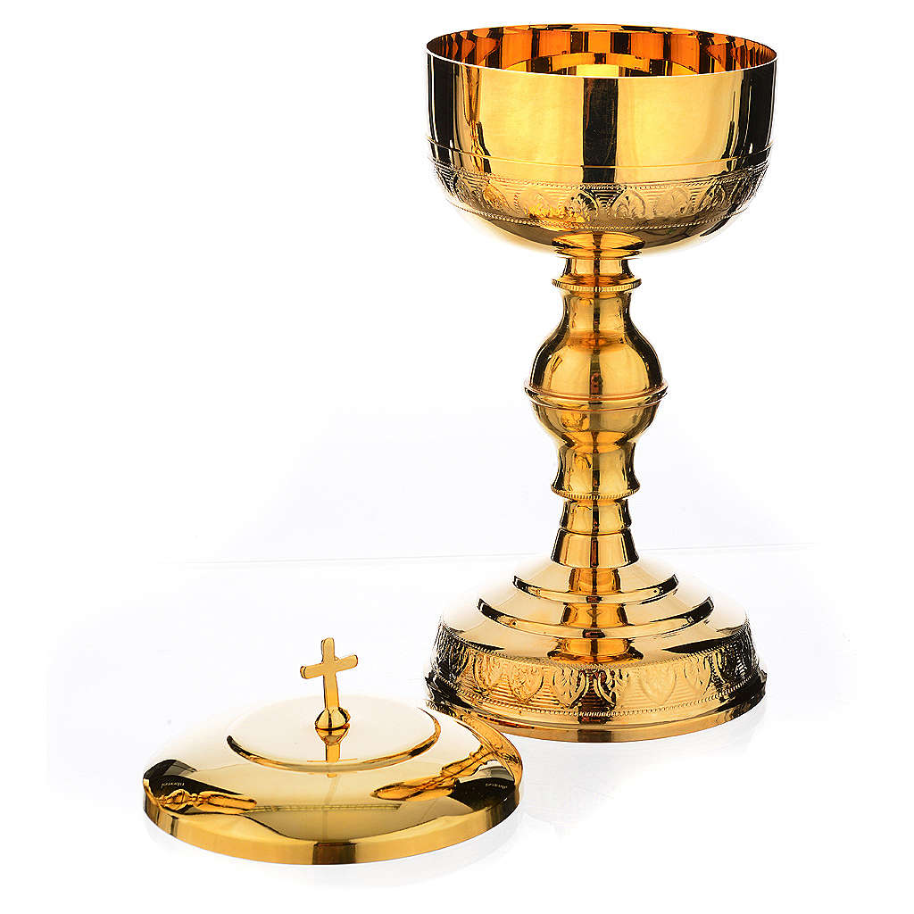 Copón clásico y cáliz rayas y hojas | venta online en HOLYART