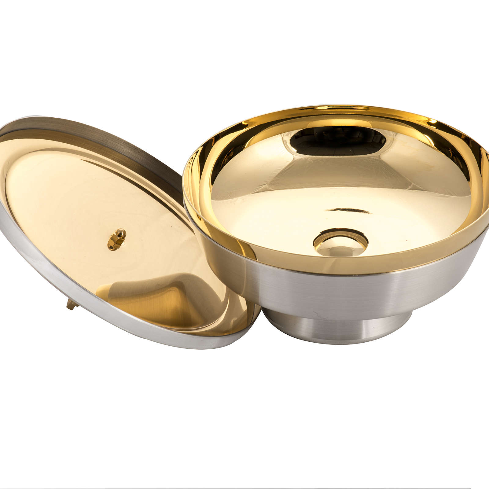 Ciborium in silver-plated brass, low with satin finish | online sales ...