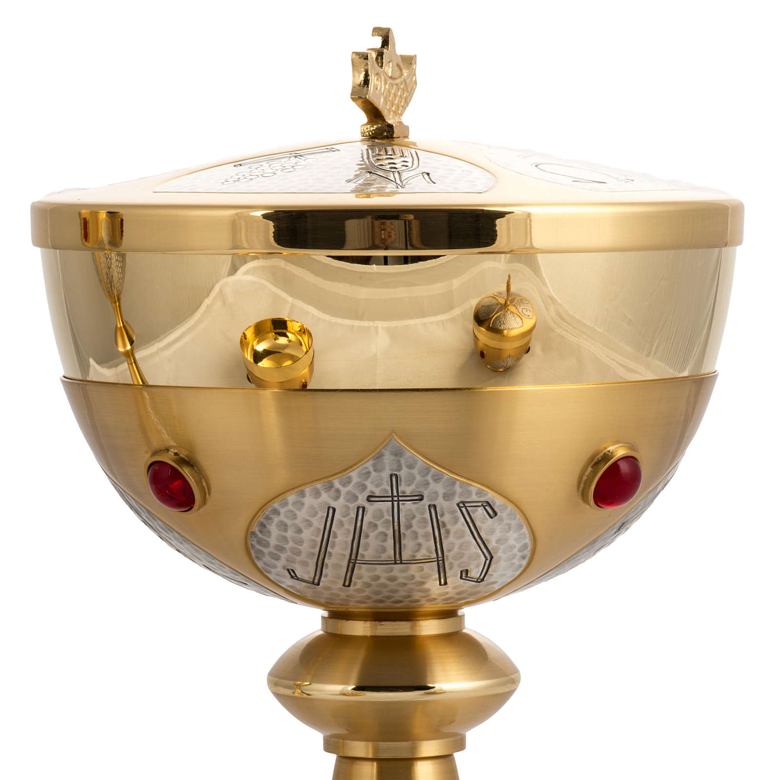 Chalice, ciborium, paten and bowl paten, chiselled with stones | online ...