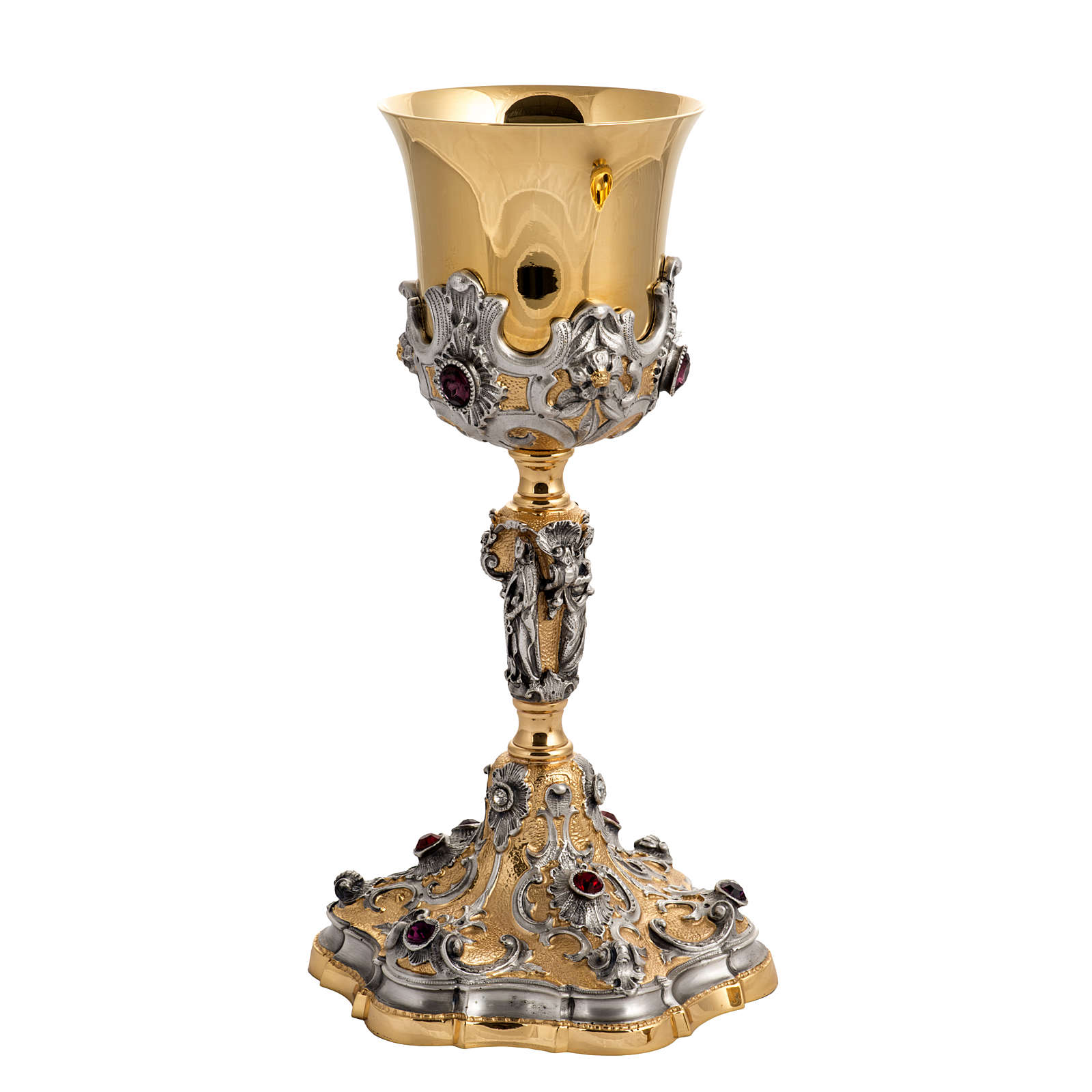 Chalice and paten, bi-coloured with stones | online sales on HOLYART.com
