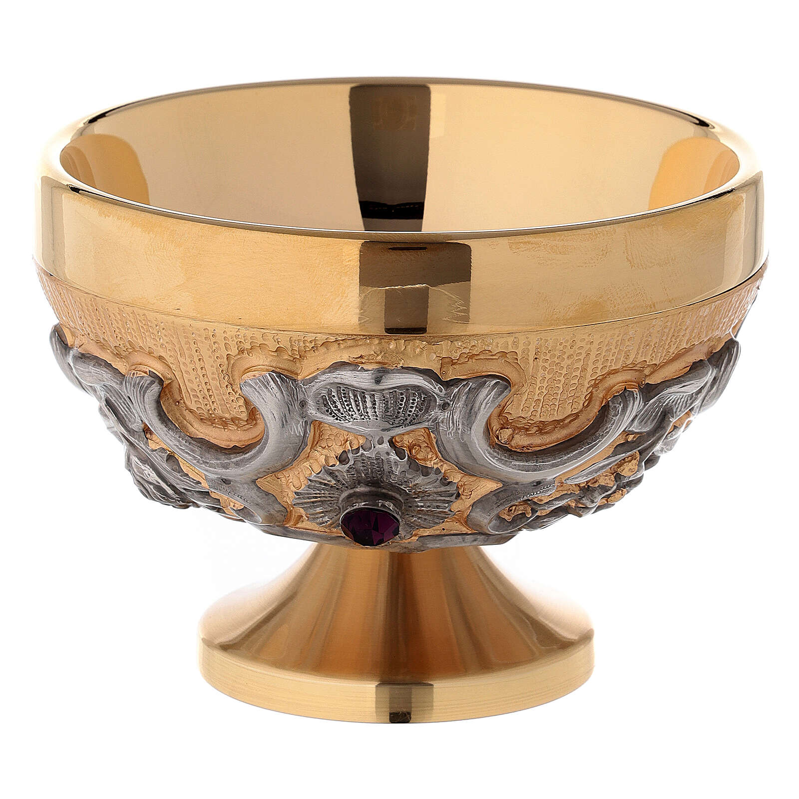 Chalice and paten, bi-coloured with stones | online sales on HOLYART.com