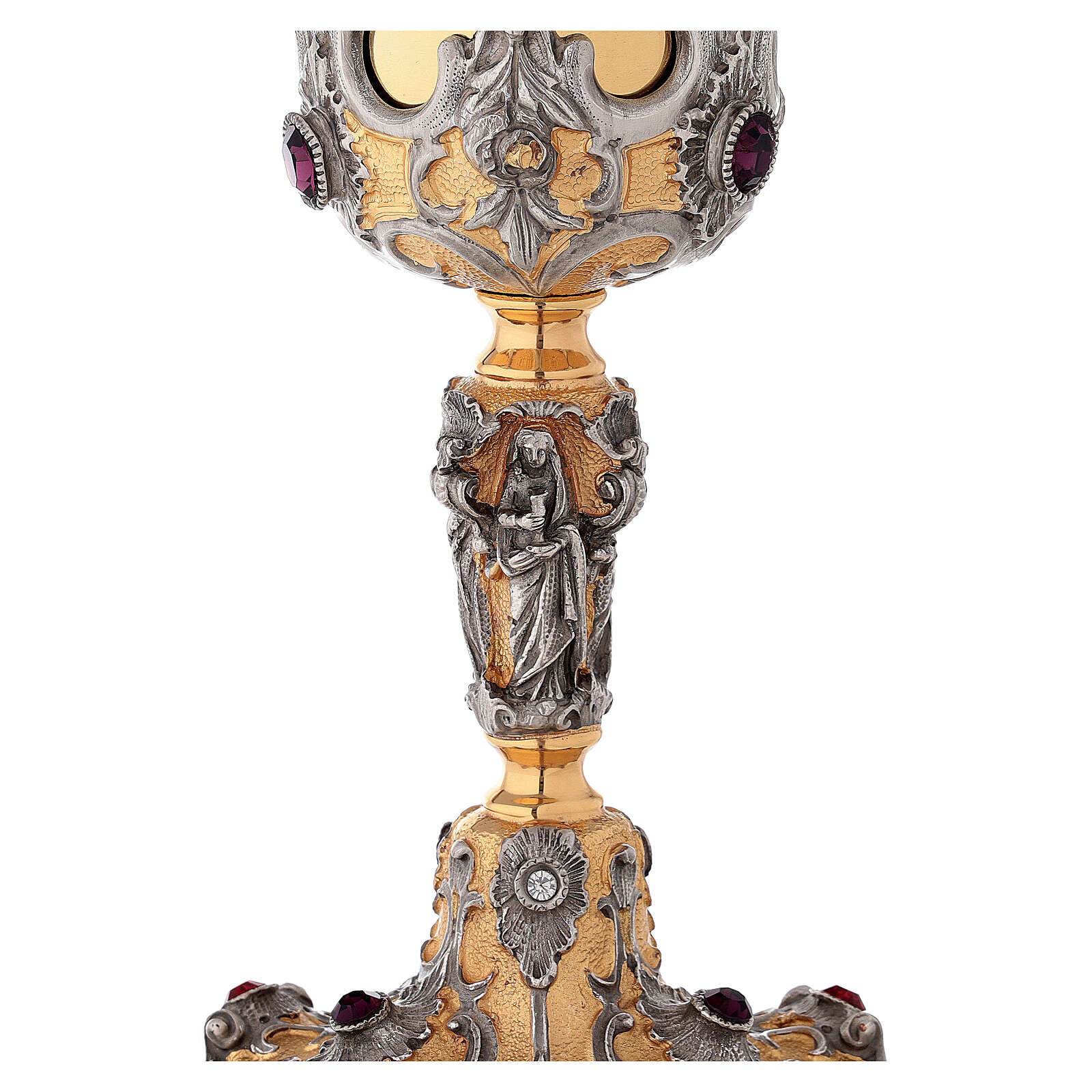 Chalice and paten, bi-coloured with stones | online sales on HOLYART.com