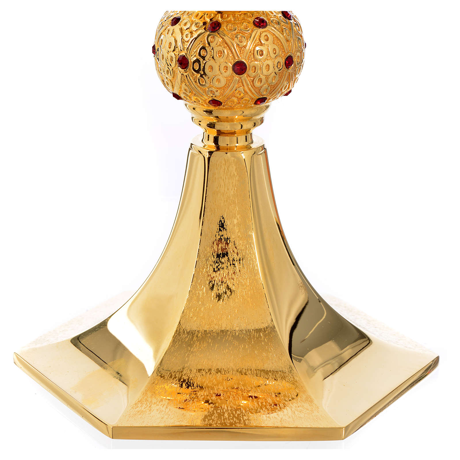 Chalice in gold-plated brass with ruby red stones | online sales on ...