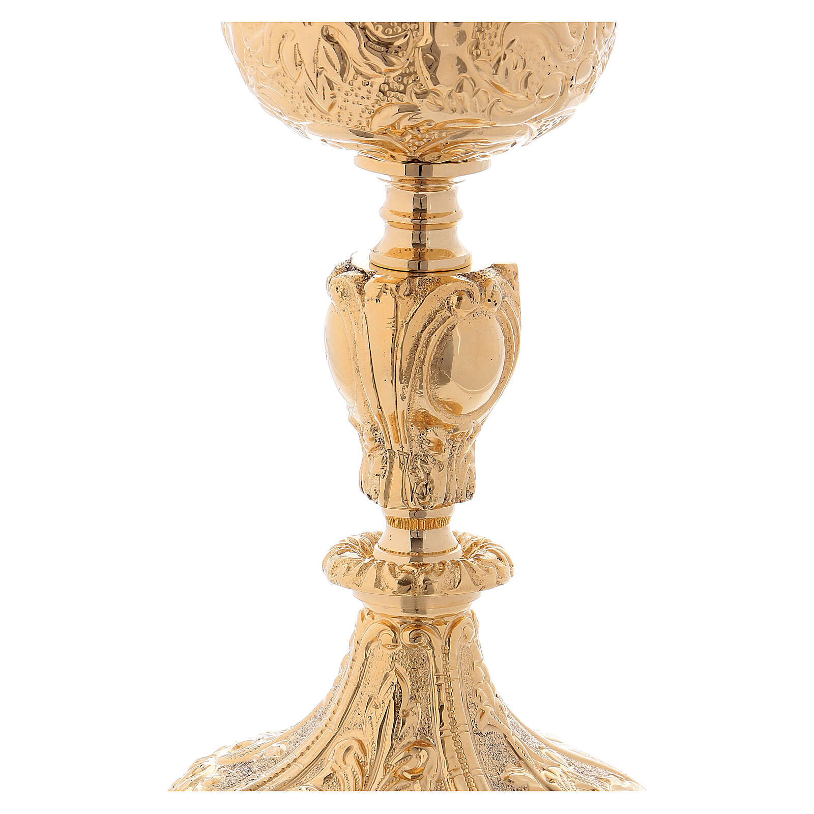 Baroque style goblet in gilded brass 27 cm with paten | online sales on ...