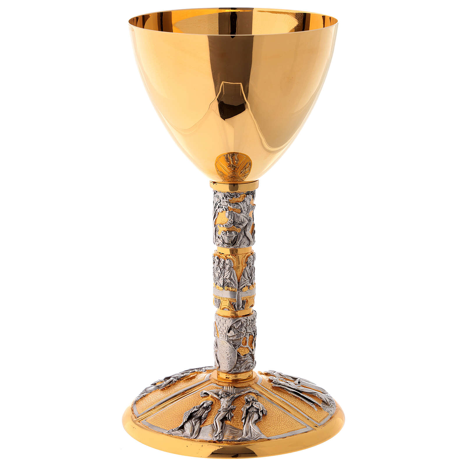 Chalice with Life of Jesus scenes in cast brass | online sales on ...