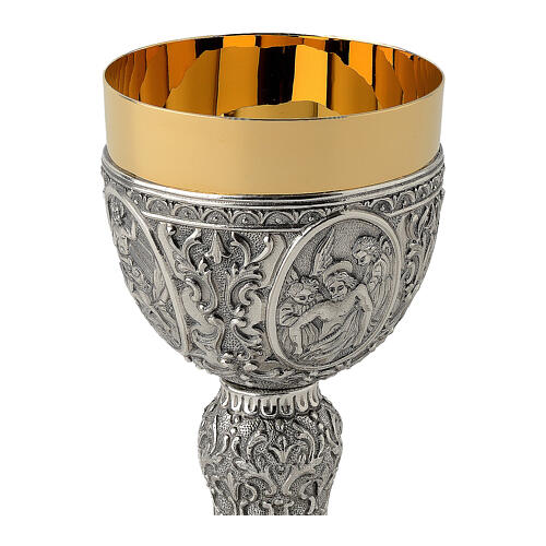 Baroque bicoloured chalice, Death and Resurrection of Jesus Christ ...