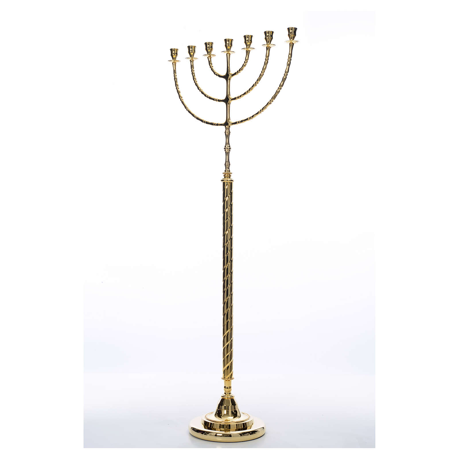 Candlestick Menorah in gold-plated brass with 7 flames | online sales ...