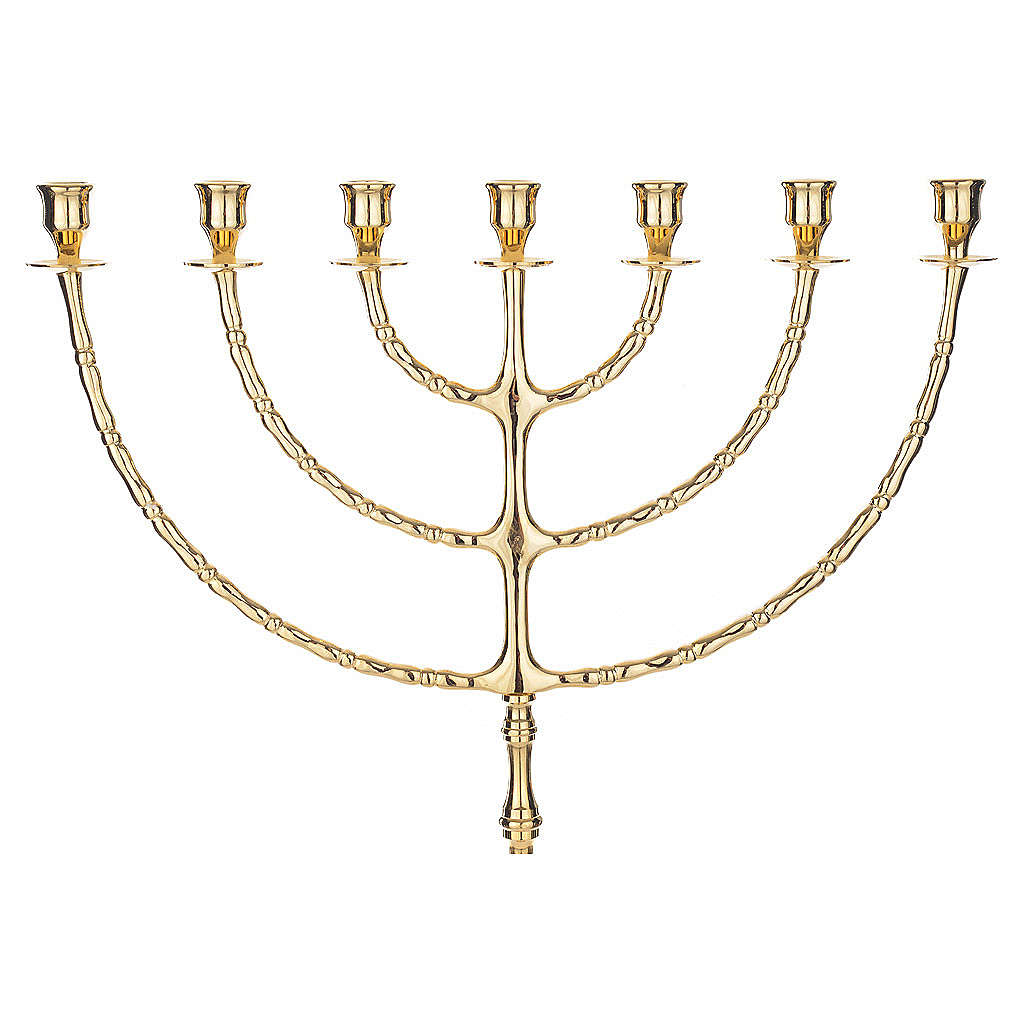 Candlestick Menorah in gold-plated brass with 7 flames | online sales ...