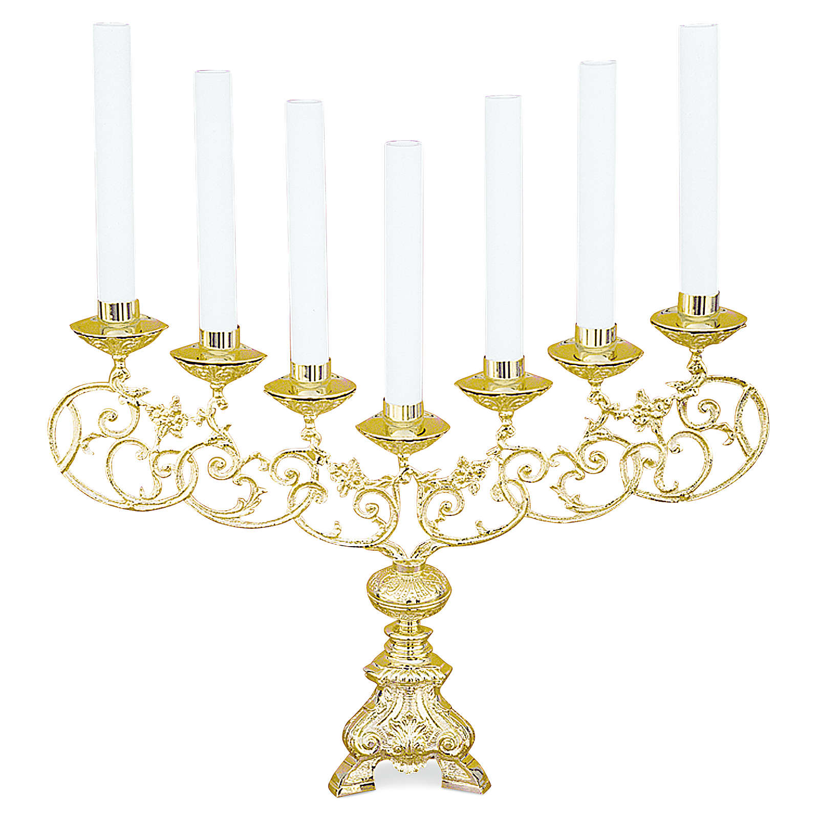 Candélabre baroque laiton 7 bougies en bois électrique | vente en ligne ...