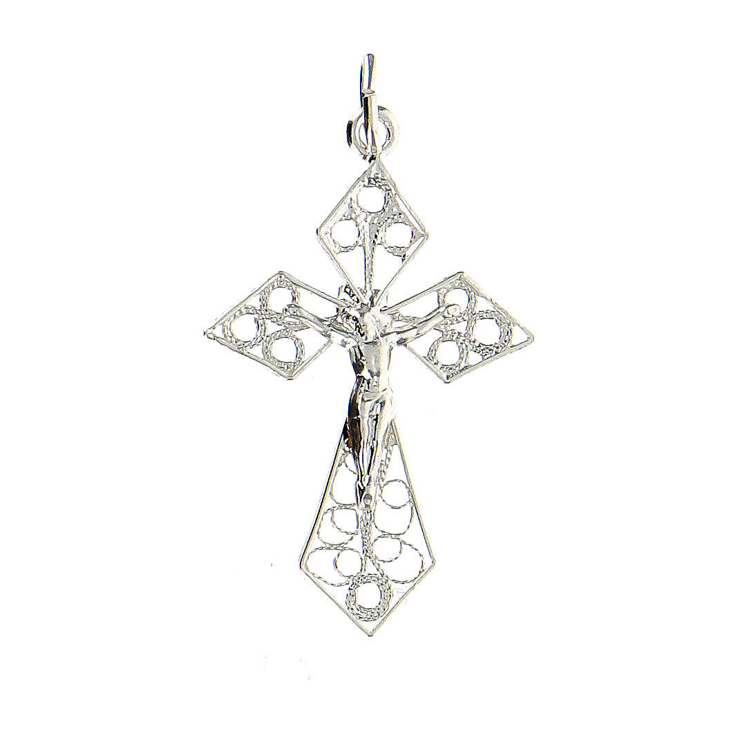 Silver filigree cross pendant | online sales on HOLYART.co.uk