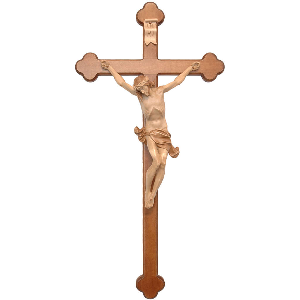 Corpus trefoil cross in multi-patinated Valgardena wood | online sales ...