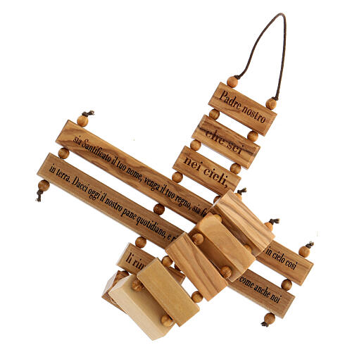 Olive wood crucifix with Our Father prayer 22 cm | online sales on ...