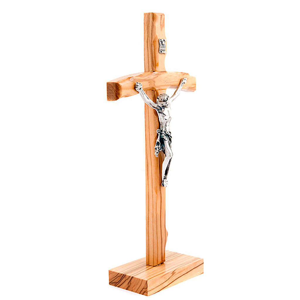 Olive wood curved cross crufix | online sales on HOLYART.co.uk