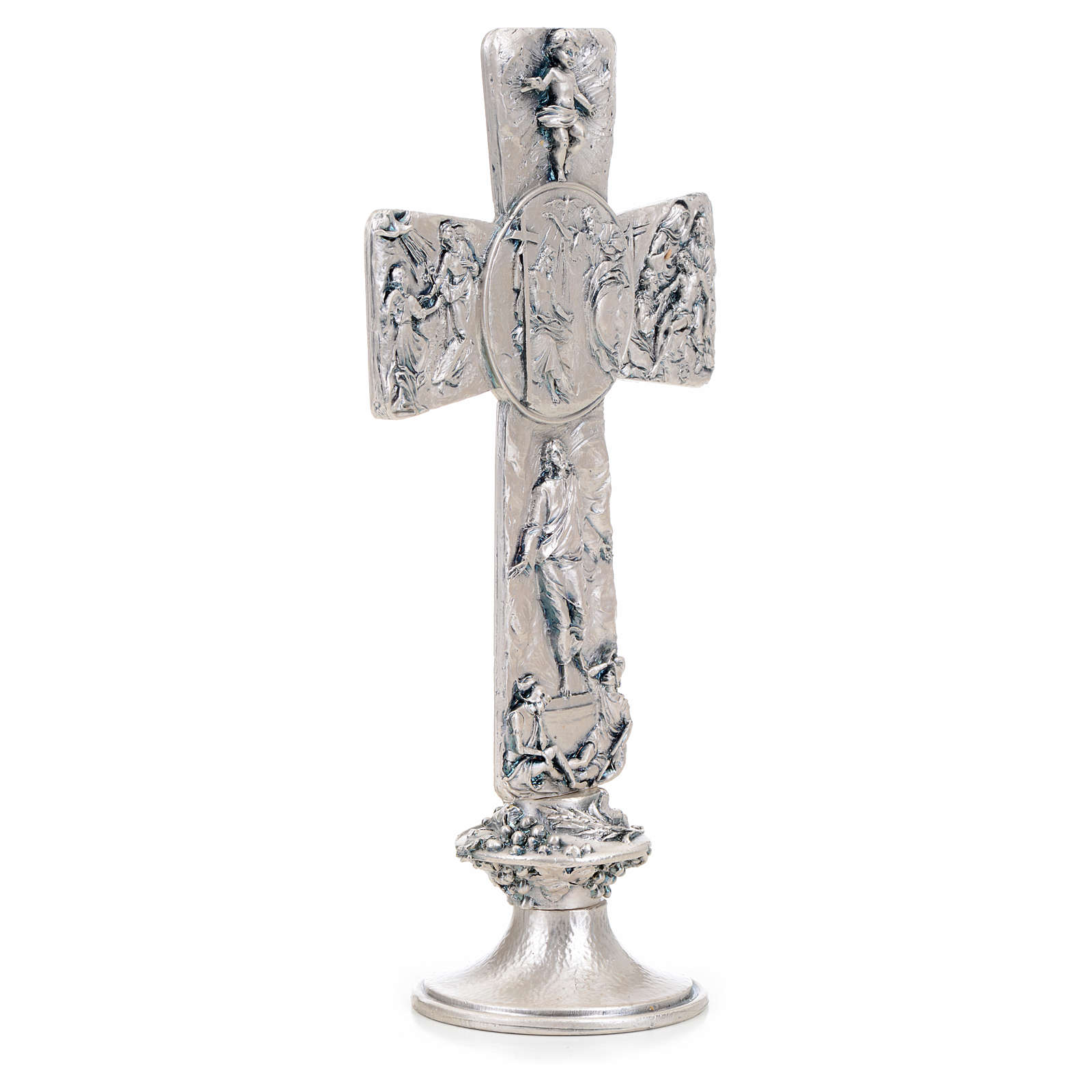 Cruz de mesa plateada Deposición, Bautismo Jesús | venta online en HOLYART