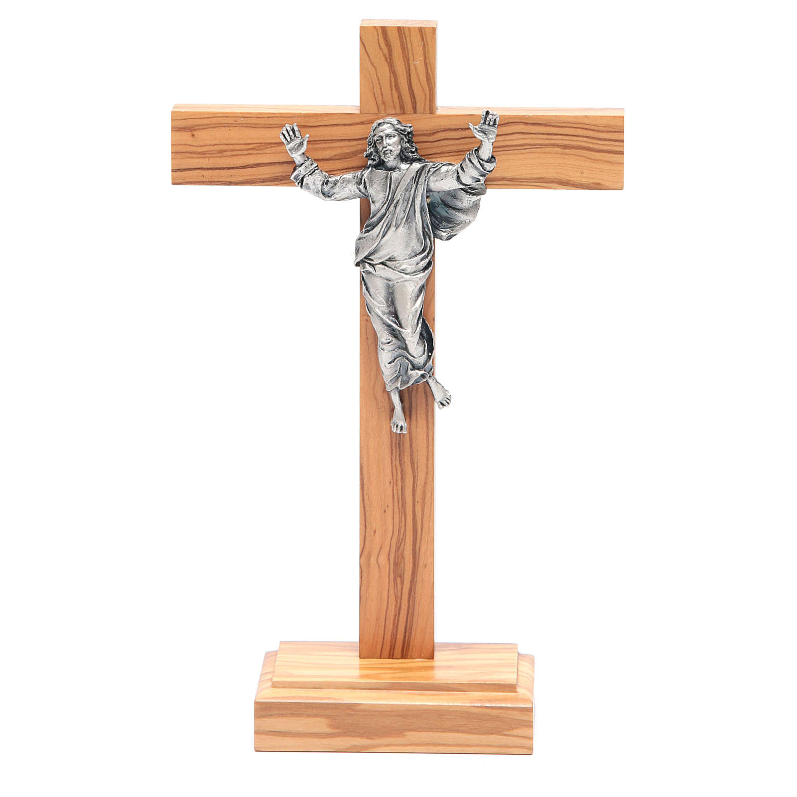 Cross risen Christ with base metal and wood. | online sales on HOLYART ...