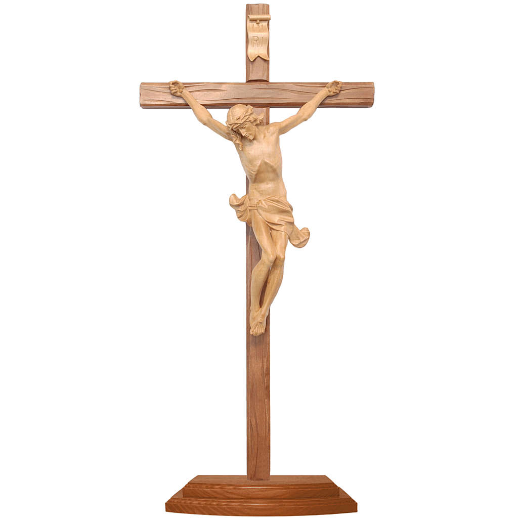 Table crucifix, straight cross, Valgardena wood patinated | online ...