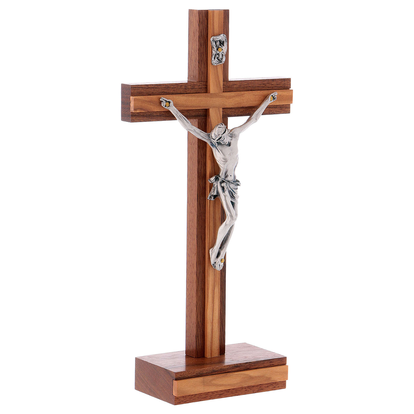 Table crucifix in walnut wood and olive wood | online sales on HOLYART.com