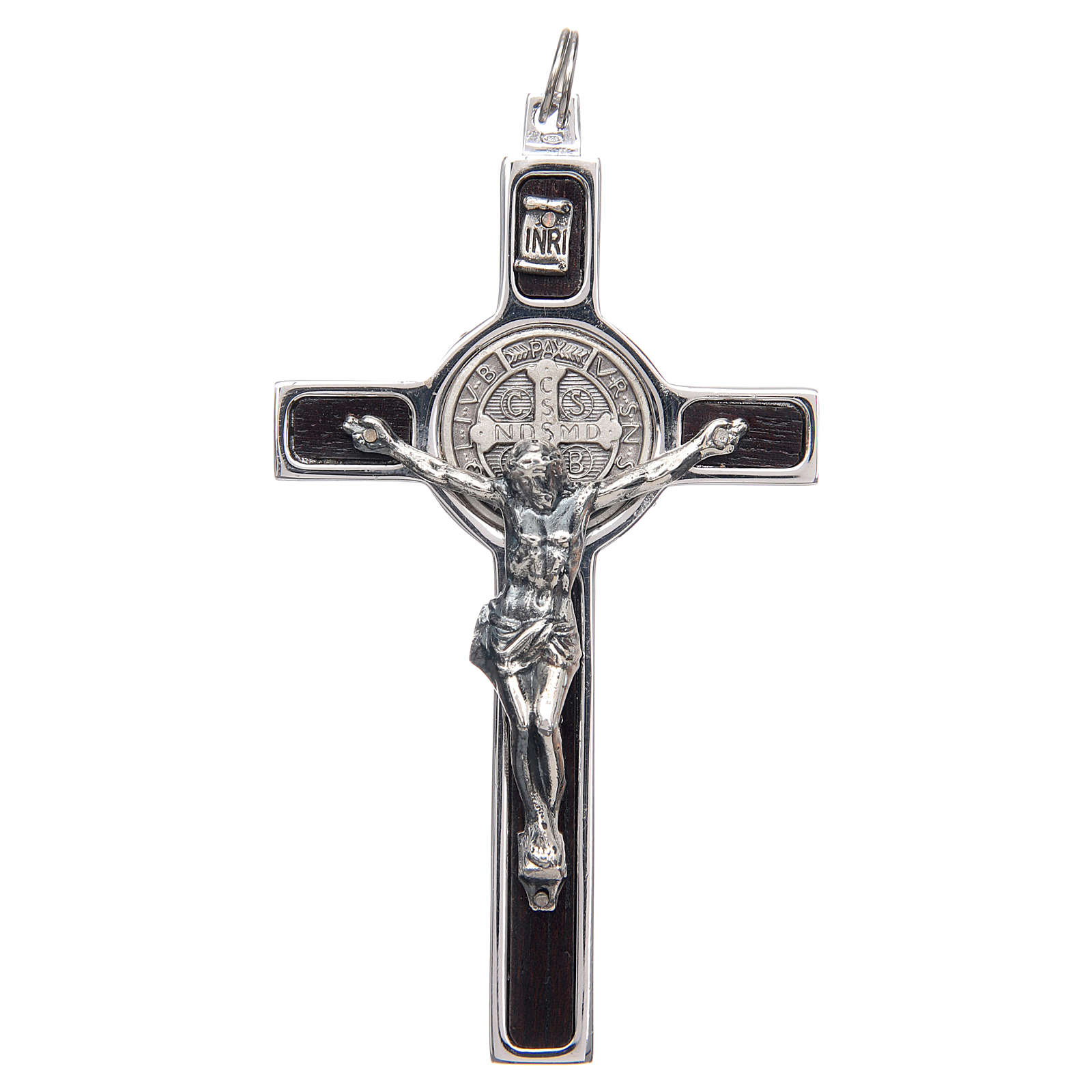 St Benedict Crucifix Pendant St. Benedict & Cross 925 Sterling Silver ...