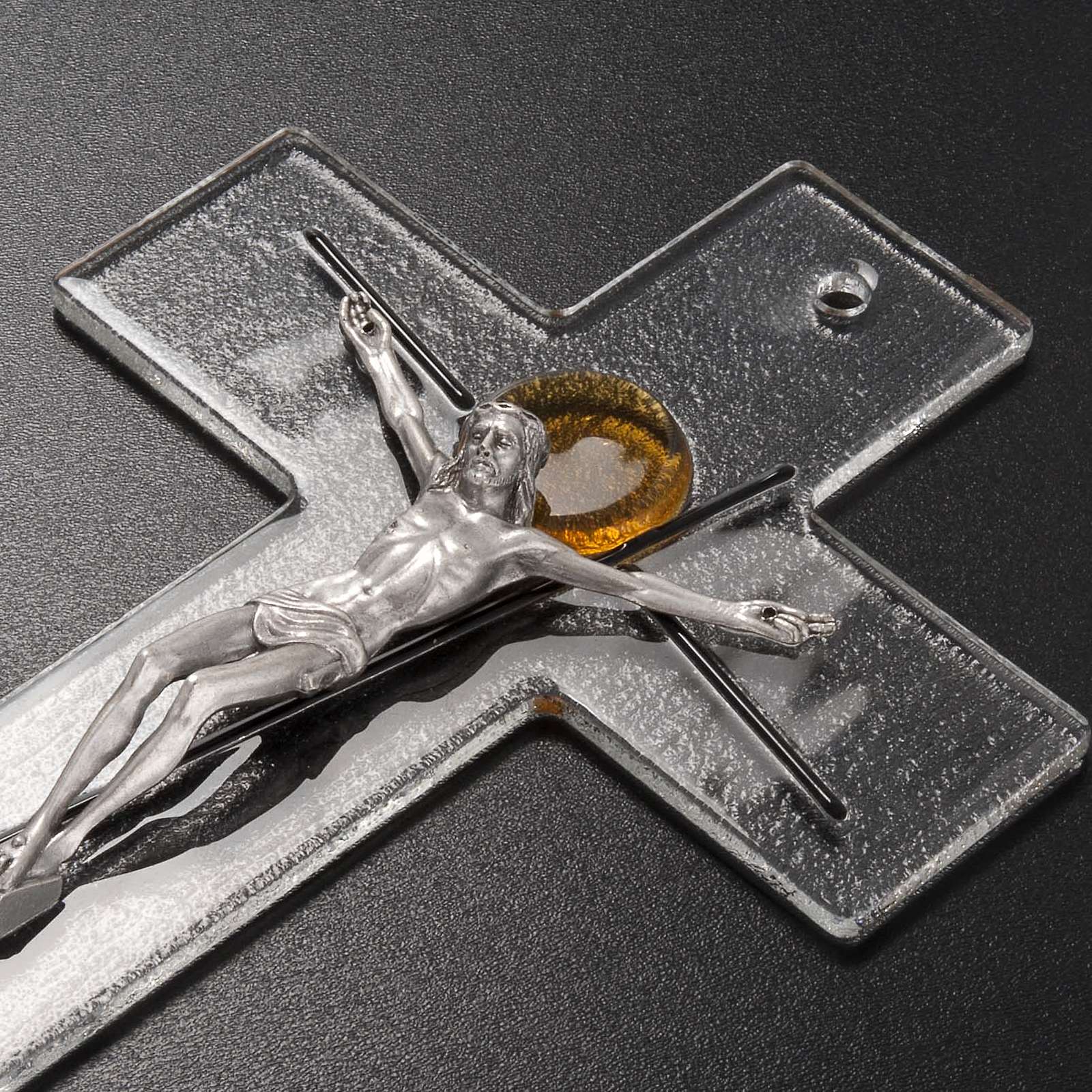 Modern crucifix in transparent glass | online sales on HOLYART.com