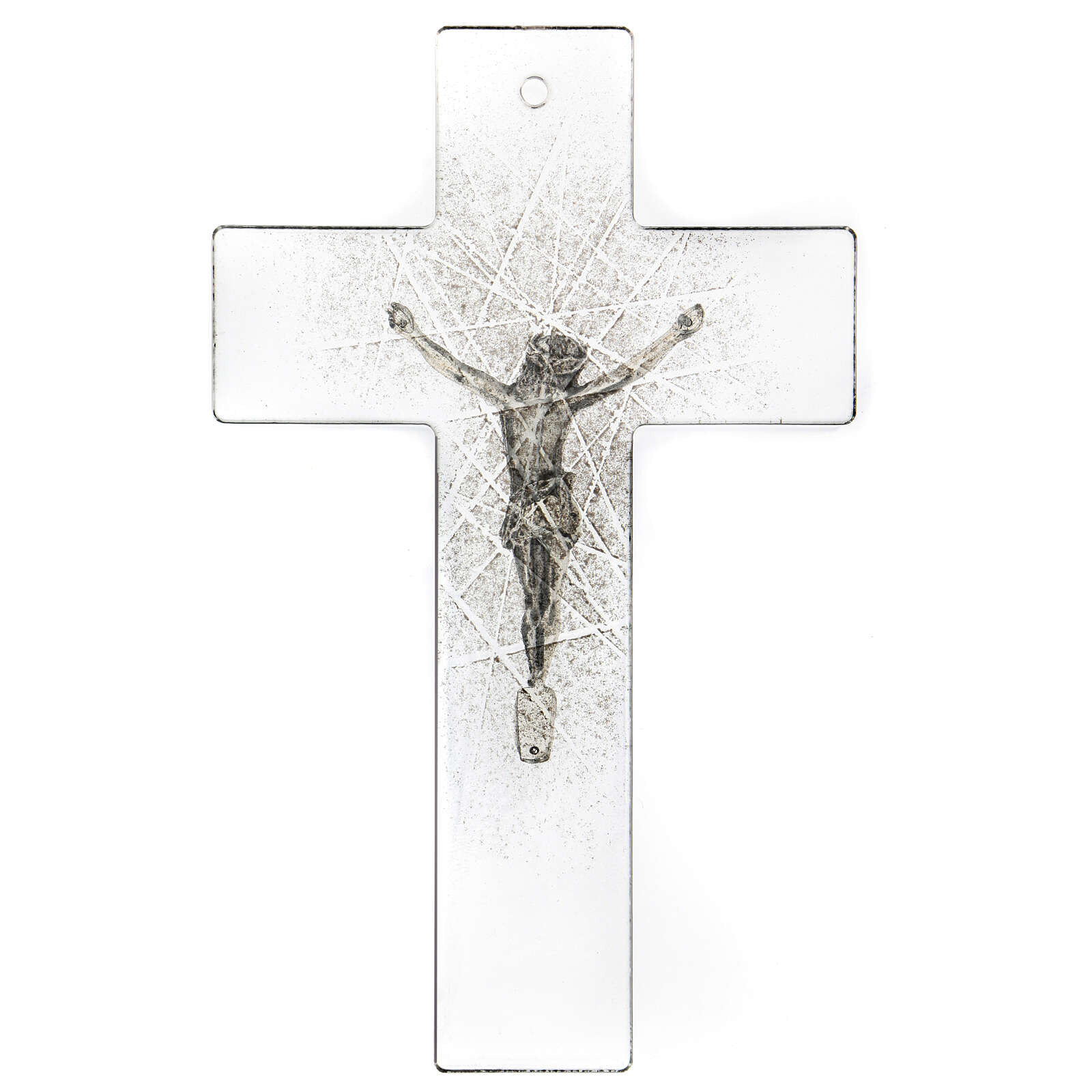 Modern crucifix in glass with black shades 20x15 cm | online sales on ...