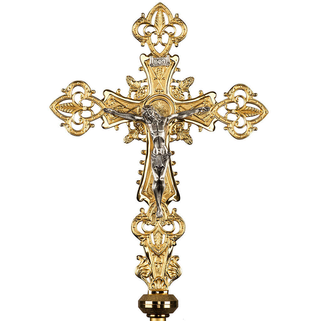 Processional cross in bronze with decorations | online sales on HOLYART.com