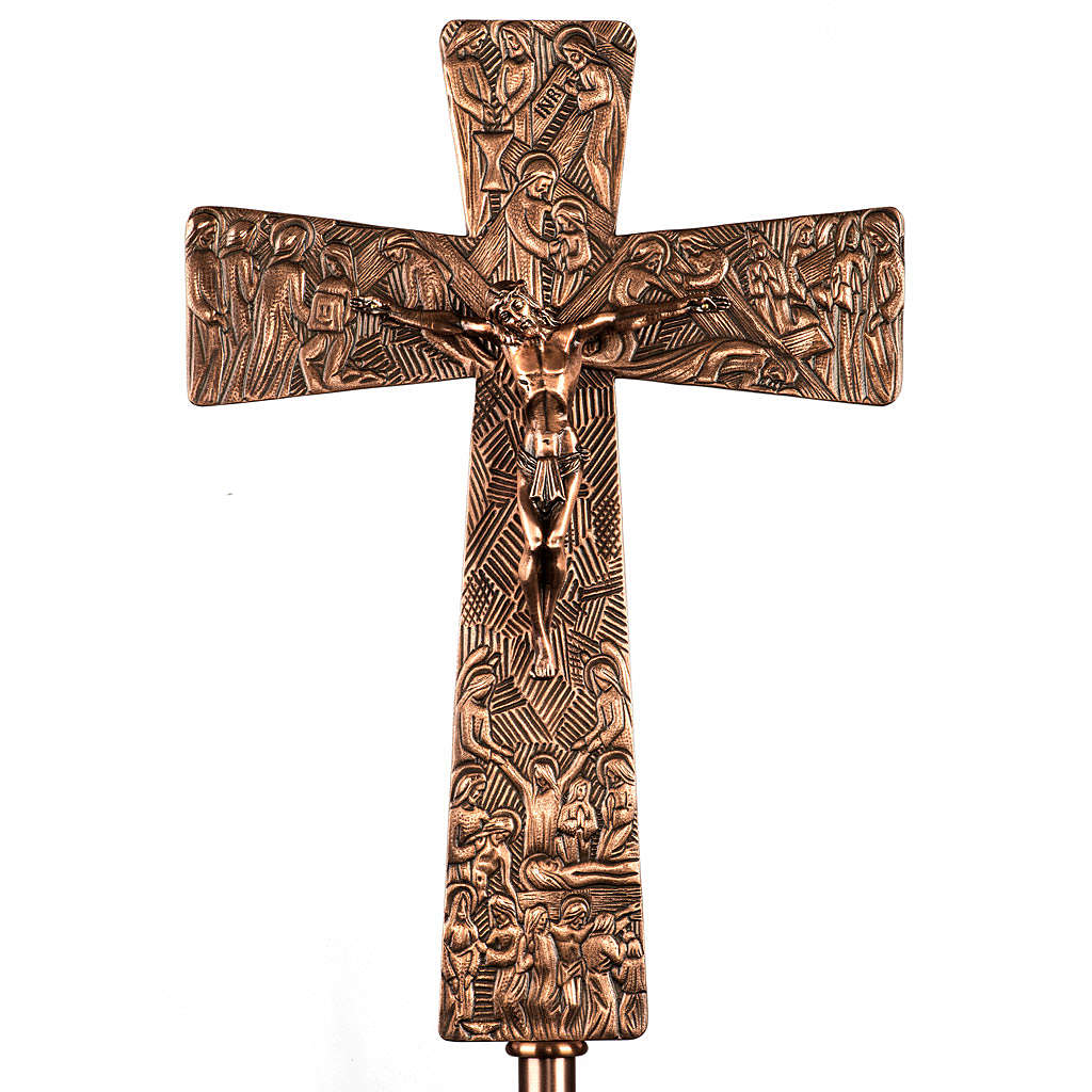 Processional cross in bronze with Stations of the Cross images | online ...